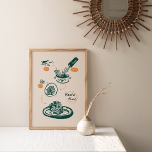 Pasta Time Wall Art Modern Style, Posters With Food, Baker Girl Food ...