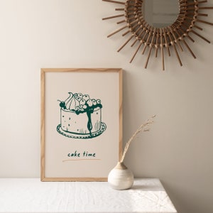 Cake Dessert Food Wall Art Modern Style, Posters With Food, Vintage ...