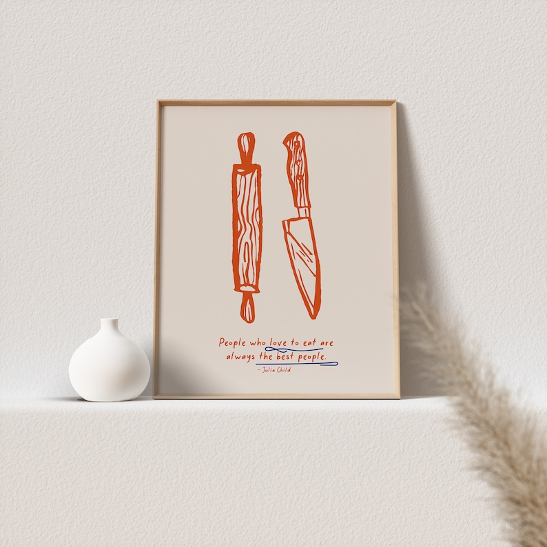Kitchen Utensils Wall Art Modern Style Posters With Food - Etsy