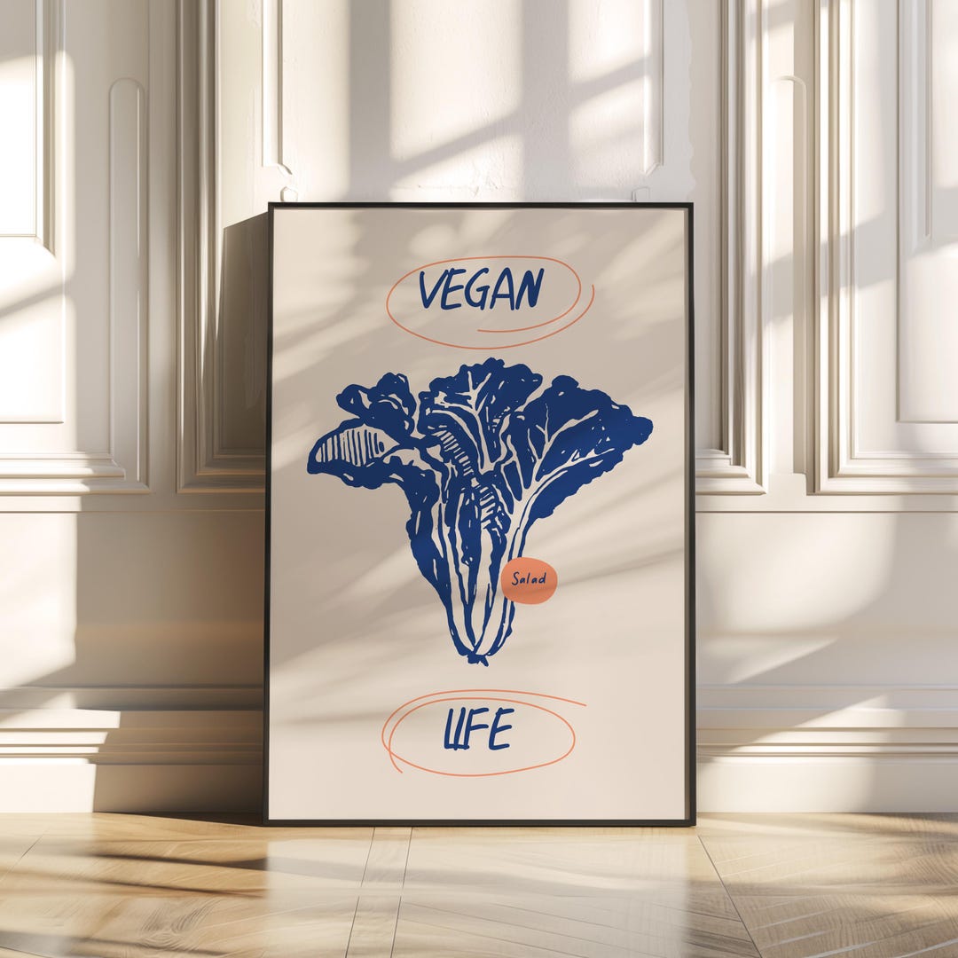 Vegetable Lettuce Wall Art Modern Style, Posters With Food, Vintage ...
