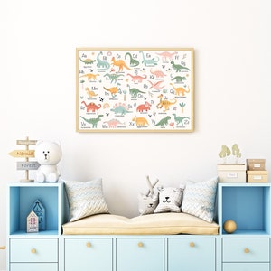 Dinosaur Alphabet Letter Wall Art | Nursery Dinosaur Theme Decor ...