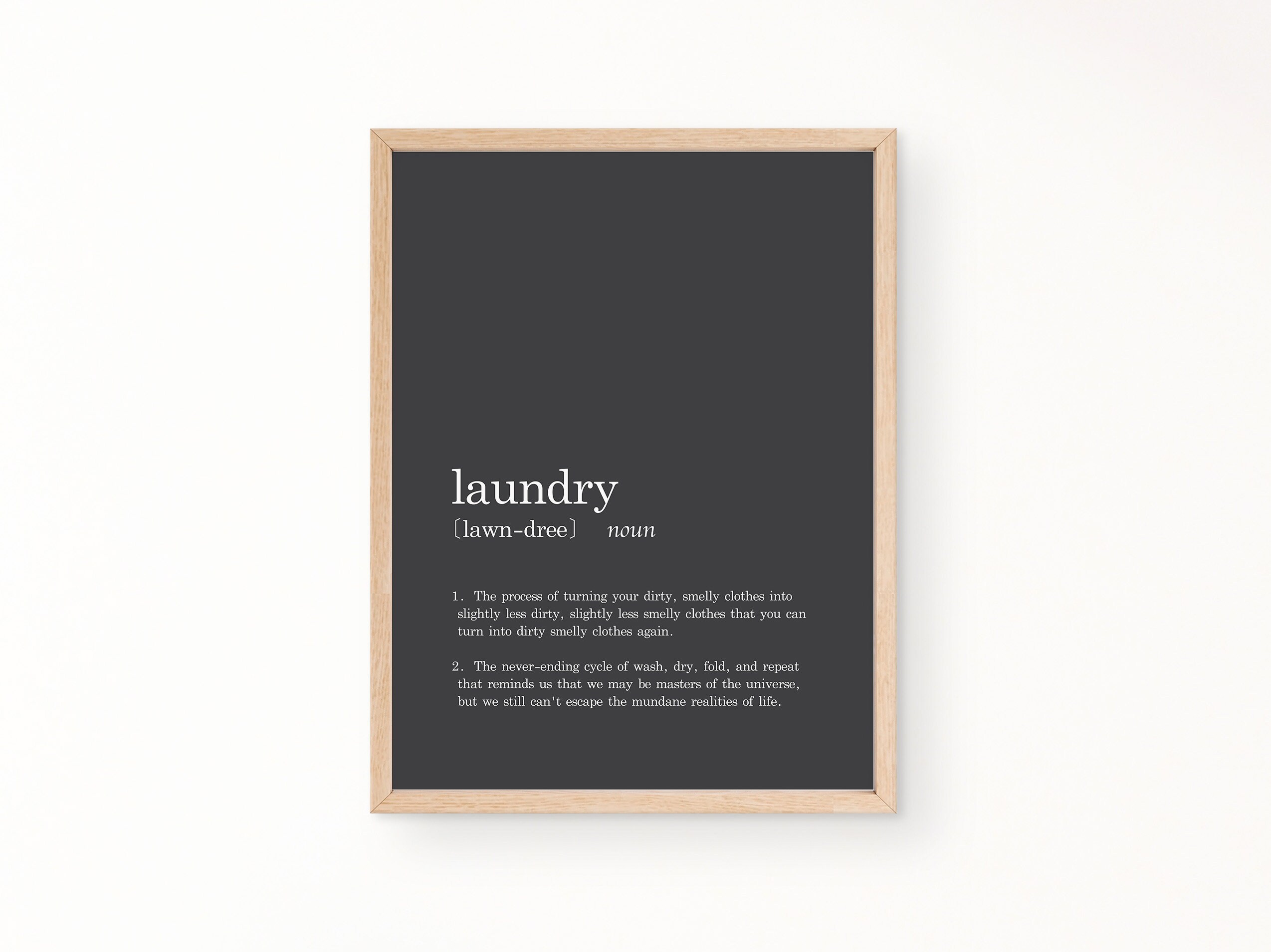 Laundry Definition Wall Art, Modern Laundry Wall Art, Clothing Care ...