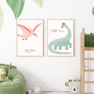 Set of 6 Dinosaur Affirmation Wall Art | Nursery Dinosaur Theme Set of ...