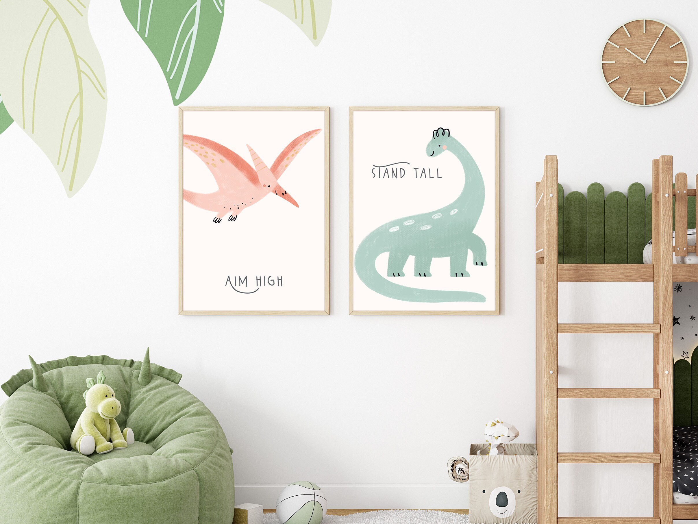 Set of 6 Dinosaur Affirmation Wall Art | Nursery Dinosaur Theme Set of ...