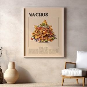 Retro Nachos Wall Art, Vintage Nacho Chip Artwork, Nachos Poster, Food ...