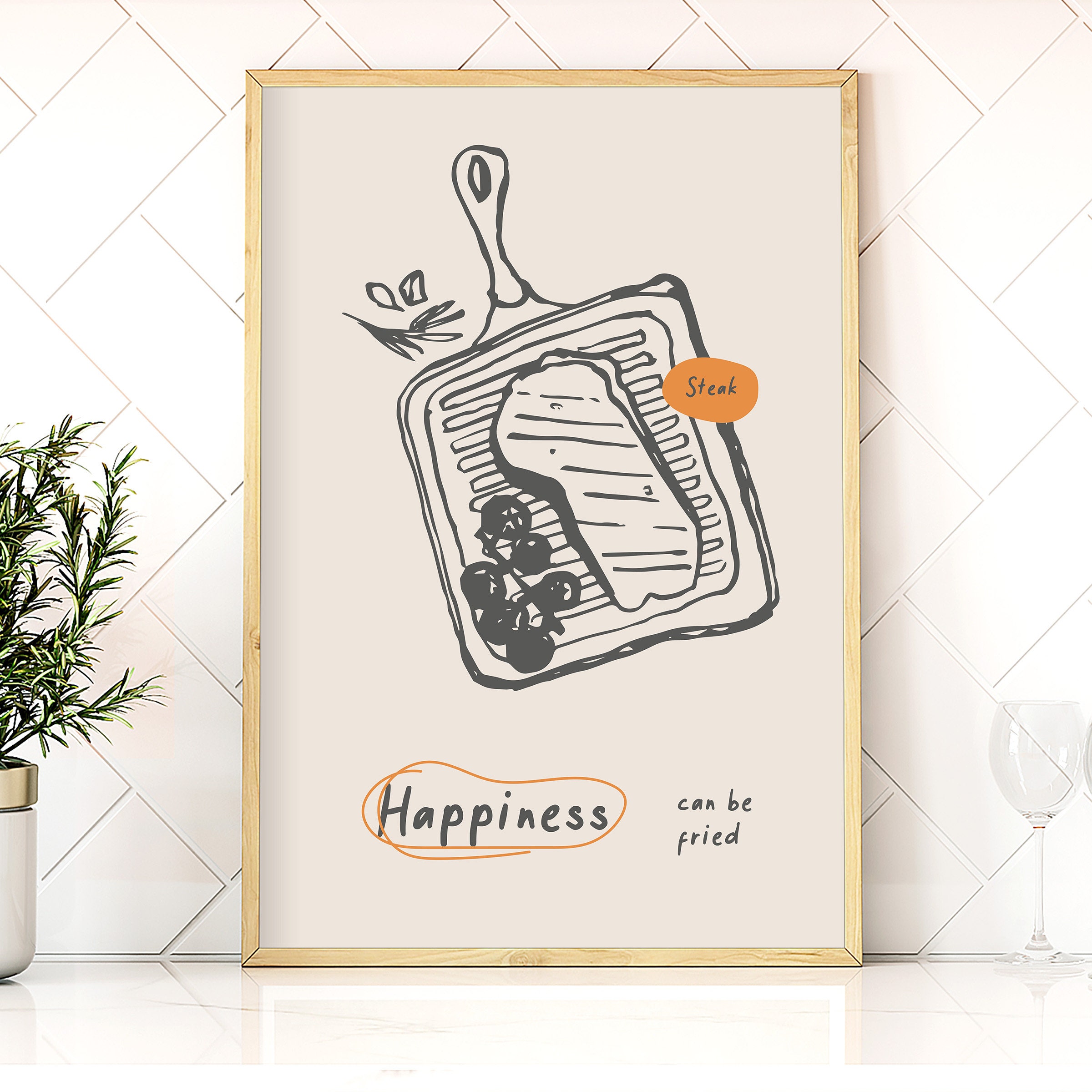 Steak BBQ Dinner Wall Art Modern Style, Posters With Food, Vintage Food ...