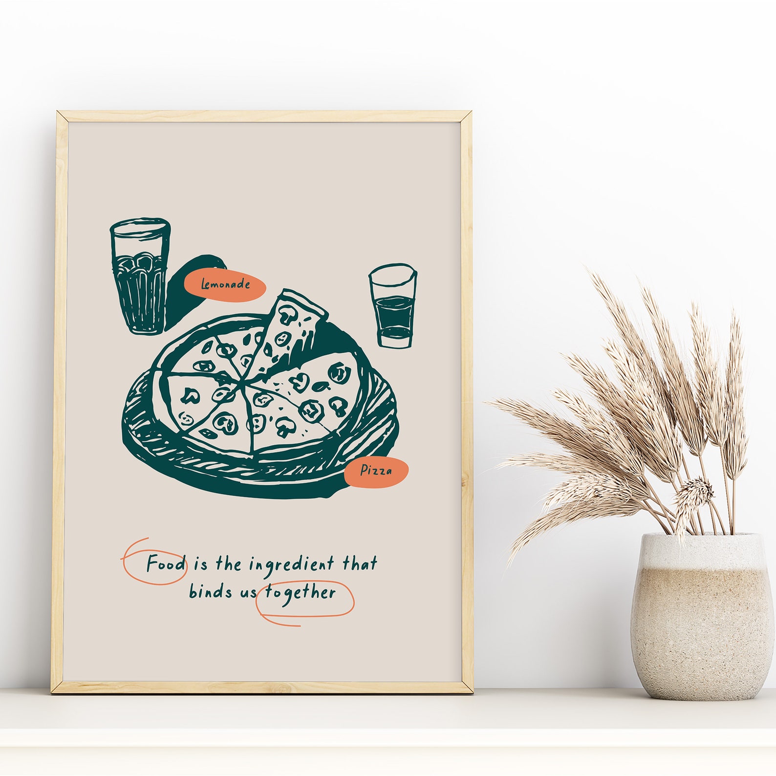 Kitchen Pizza Food Wall Art Modern Style Posters With Food - Etsy