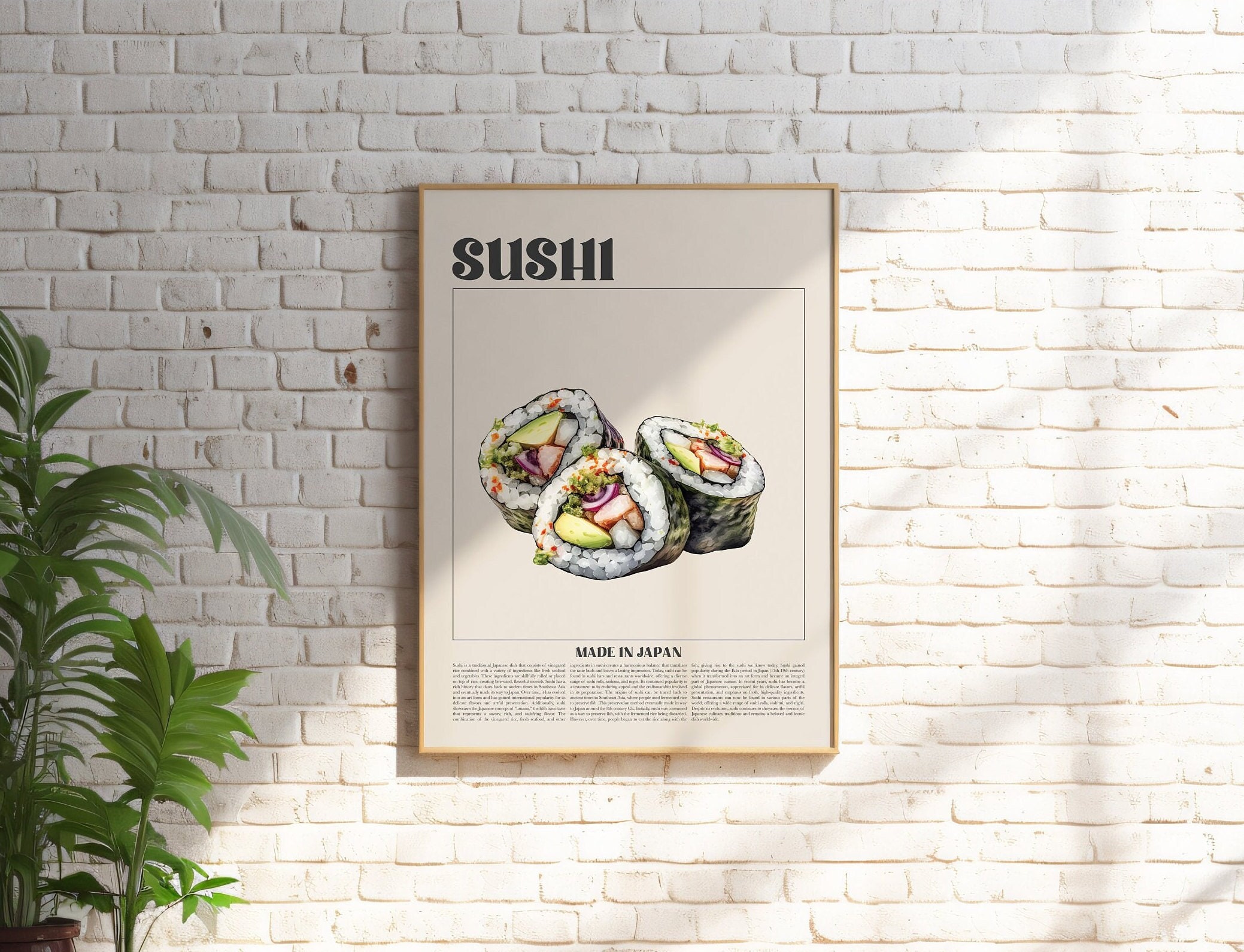 Retro Sushi Art, Vintage Sushi Prints, Sushi Wall Decor, Retro Food ...
