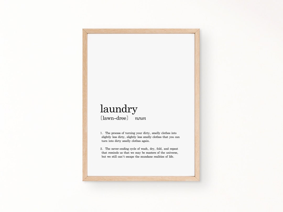 Laundry Definition Wall Art, Modern Laundry Wall Art, Clothing Care ...