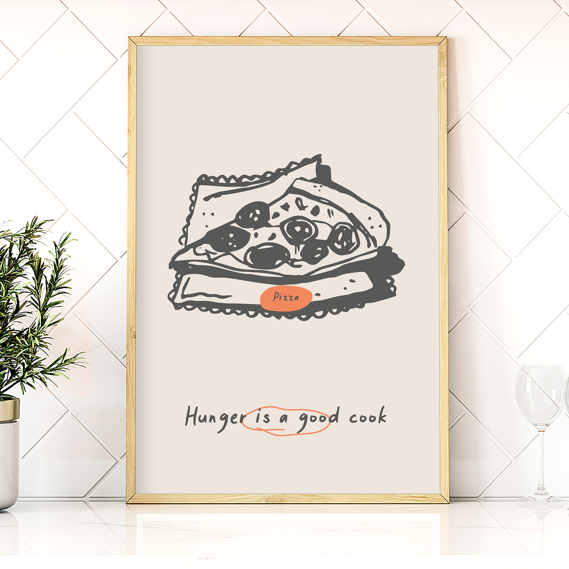 Pizza Slice Food Wall Art Modern Style, Posters With Food, Vintage Food ...
