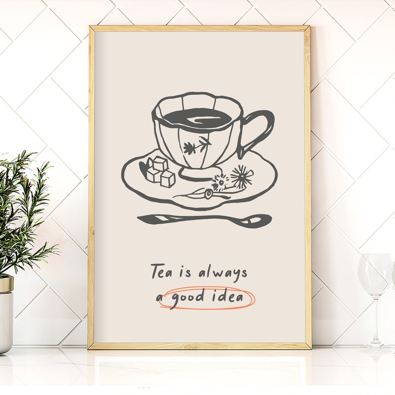 Tea Teacup Food Wall Art Modern Style Posters With Food - Etsy