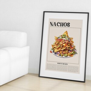 Retro Nachos Wall Art, Vintage Nacho Chip Artwork, Nachos Poster, Food ...