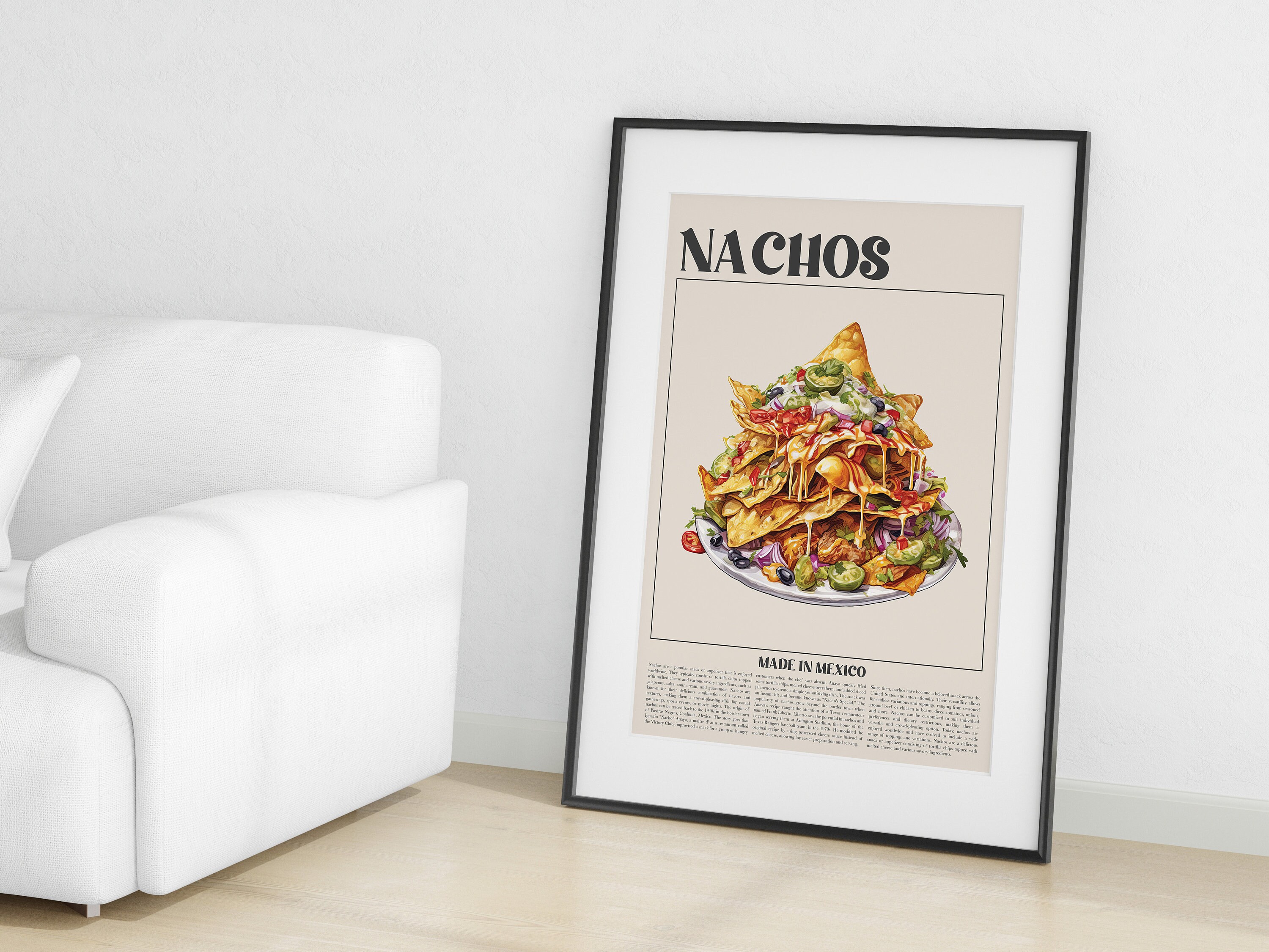Retro Nachos Wall Art, Vintage Nacho Chip Artwork, Nachos Poster, Food ...