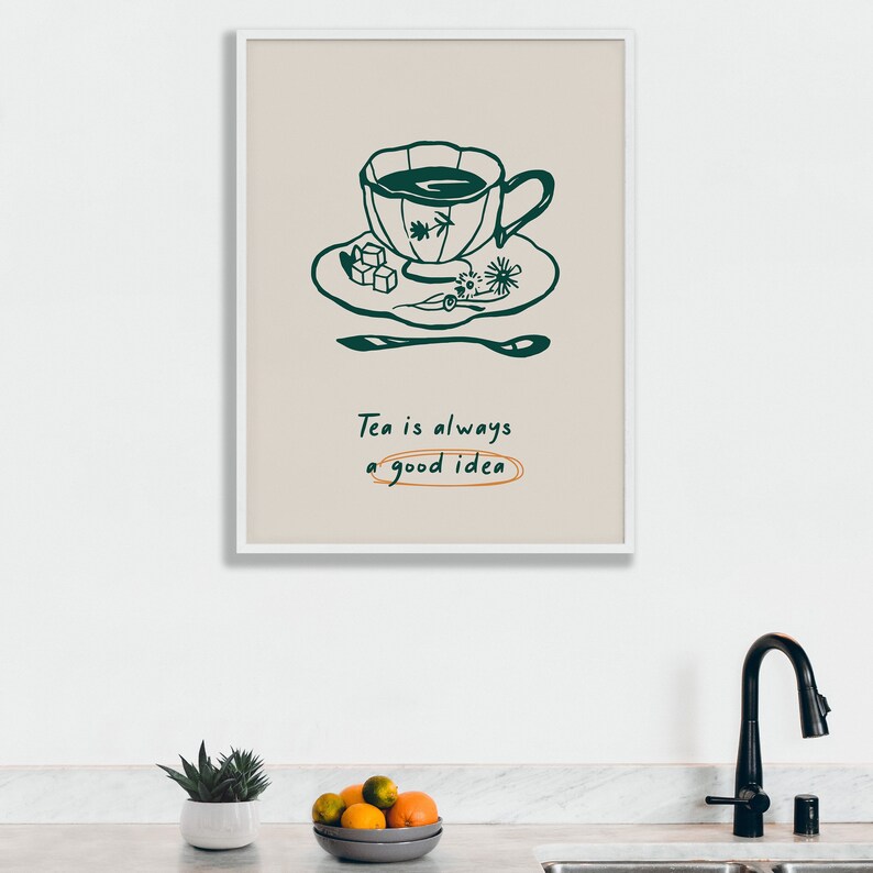 Tea Teacup Food Wall Art Modern Style Posters With Food - Etsy