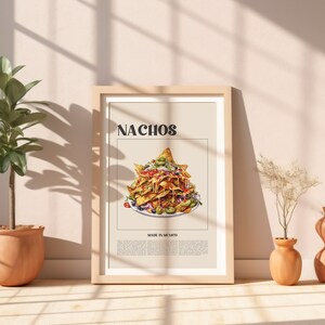 Retro Nachos Wall Art, Vintage Nacho Chip Artwork, Nachos Poster, Food ...