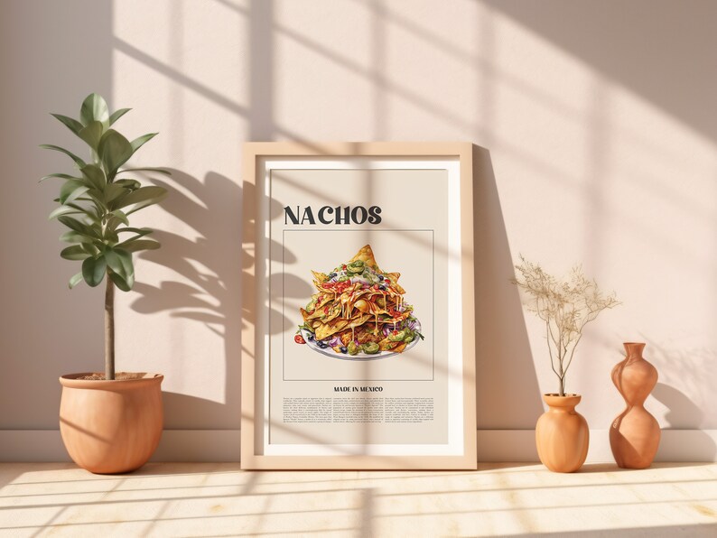 Retro Nachos Wall Art, Vintage Nacho Chip Artwork, Nachos Poster, Food ...