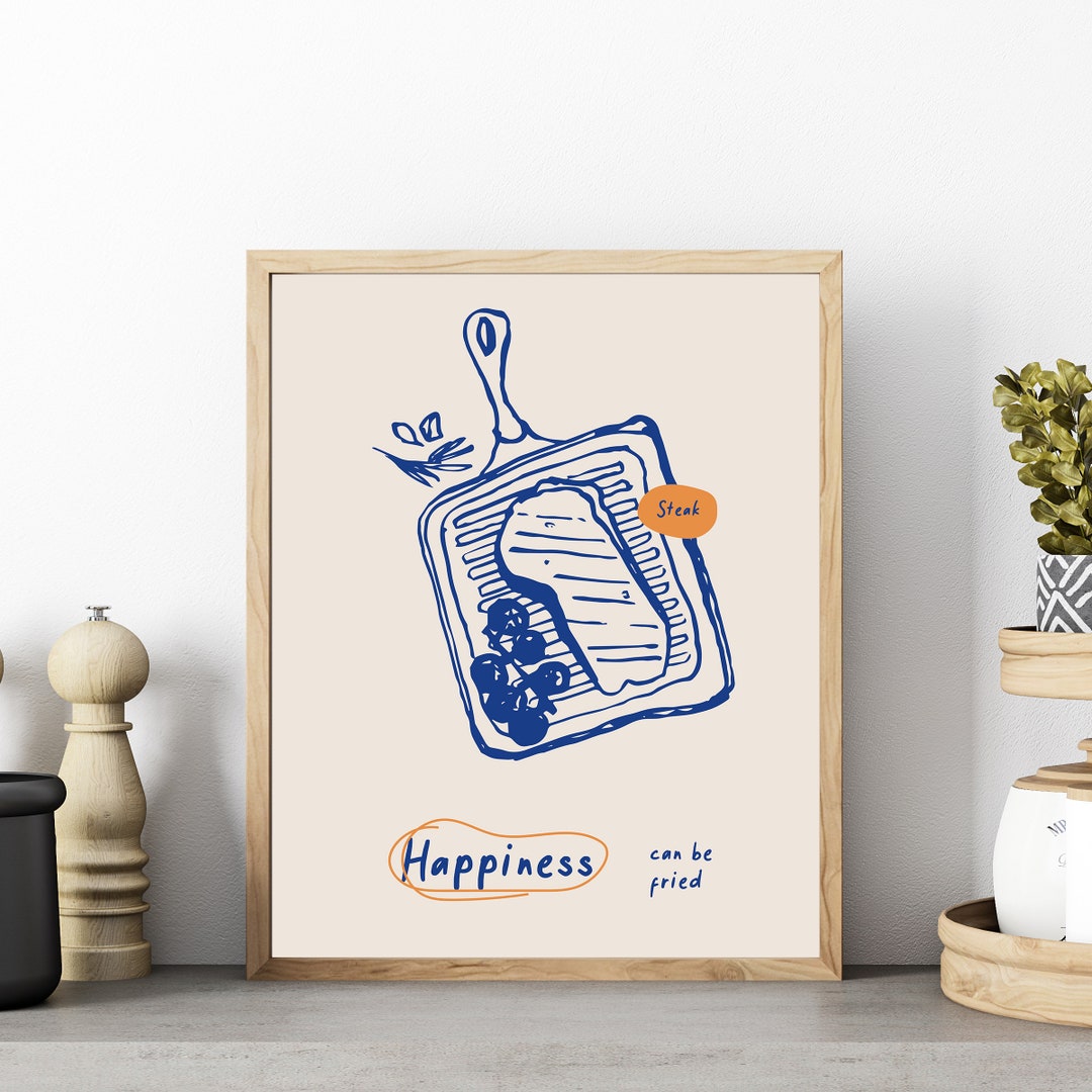 Steak BBQ Dinner Wall Art Modern Style, Posters With Food, Vintage Food ...