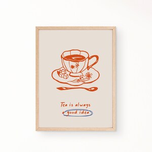 Tea Teacup Food Wall Art Modern Style, Posters With Food, Vintage Food ...