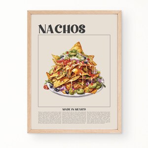 Retro Nachos Wall Art, Vintage Nacho Chip Artwork, Nachos Poster, Food ...