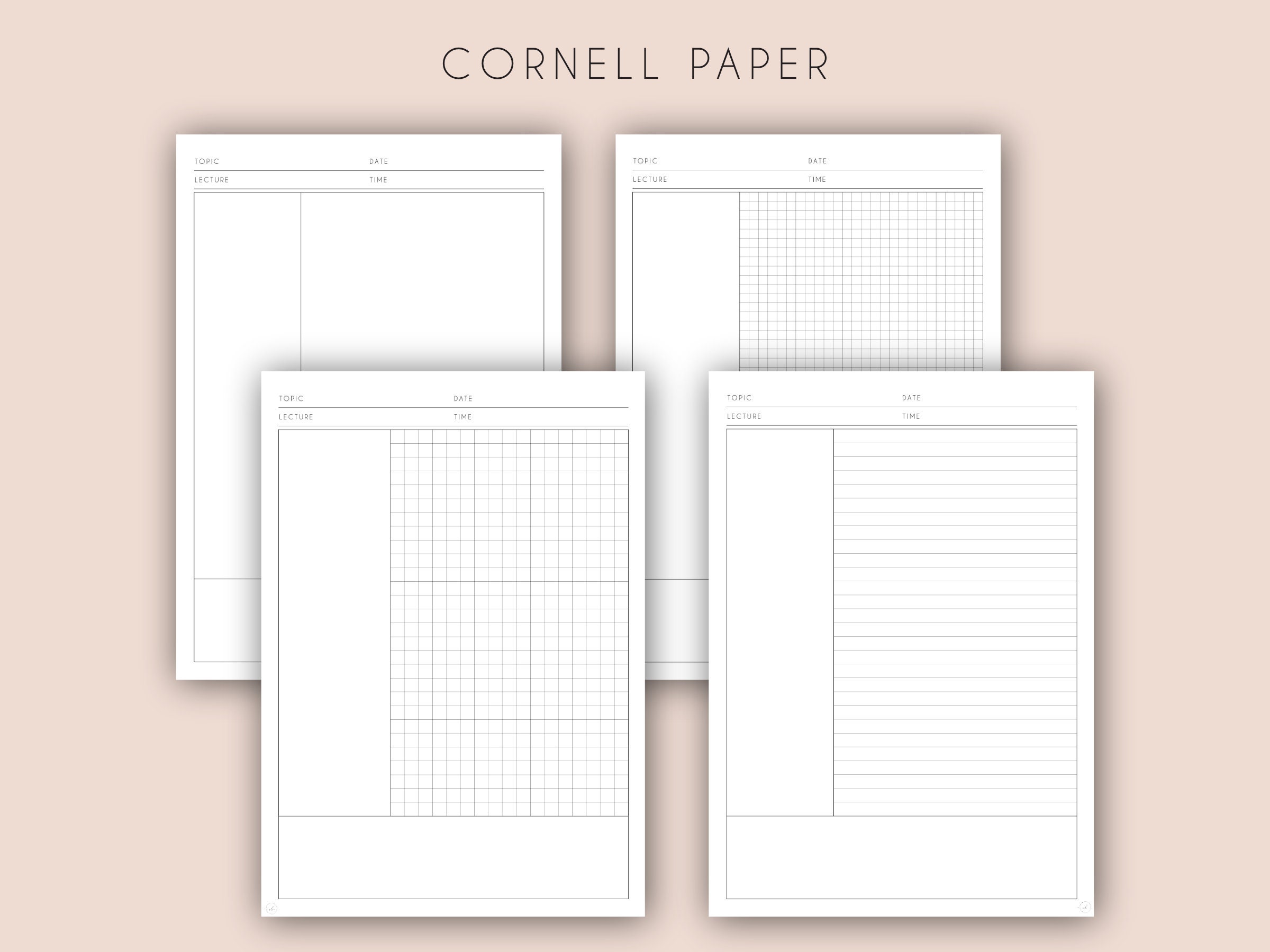 STUDY PAPER COLLECTION Printable Digital Use | Etsy