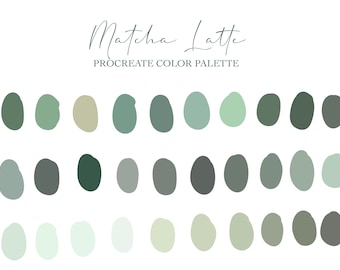 Matcha Latte Color Palette, Procreate Color Palette, Color Swatches ...