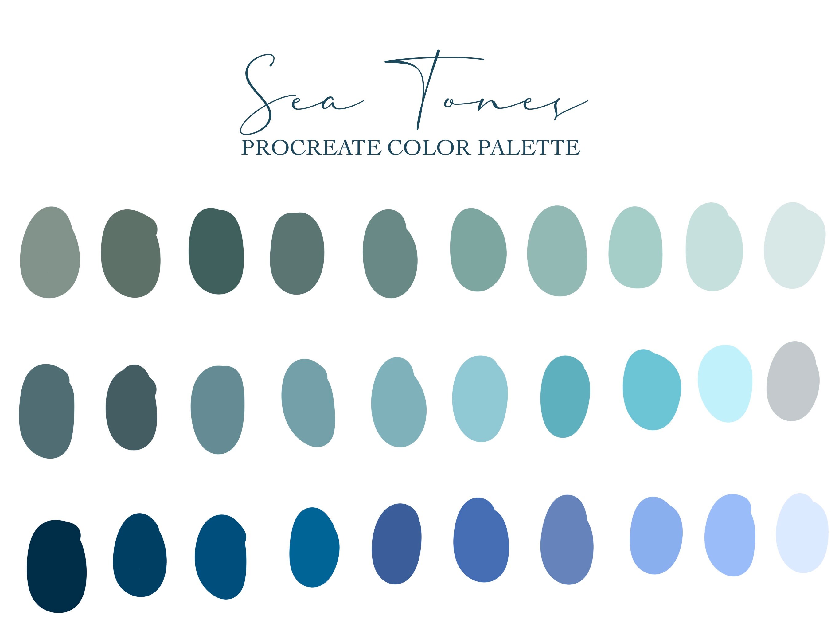 Procreate Color Palette | Sea Tones - Etsy