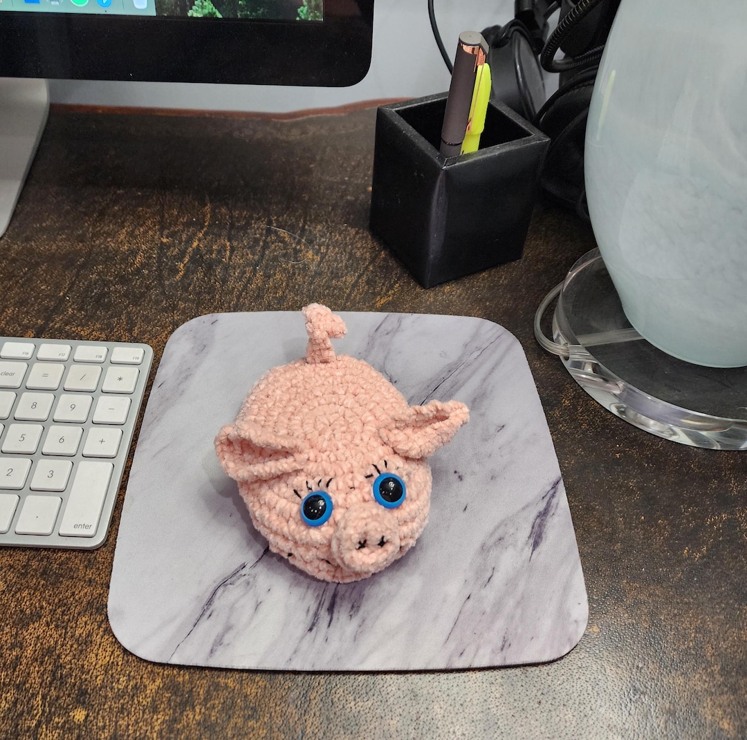 Amigurumi PIG Computer Mouse Cover - Hand-crocheted, Handmade Desk ...
