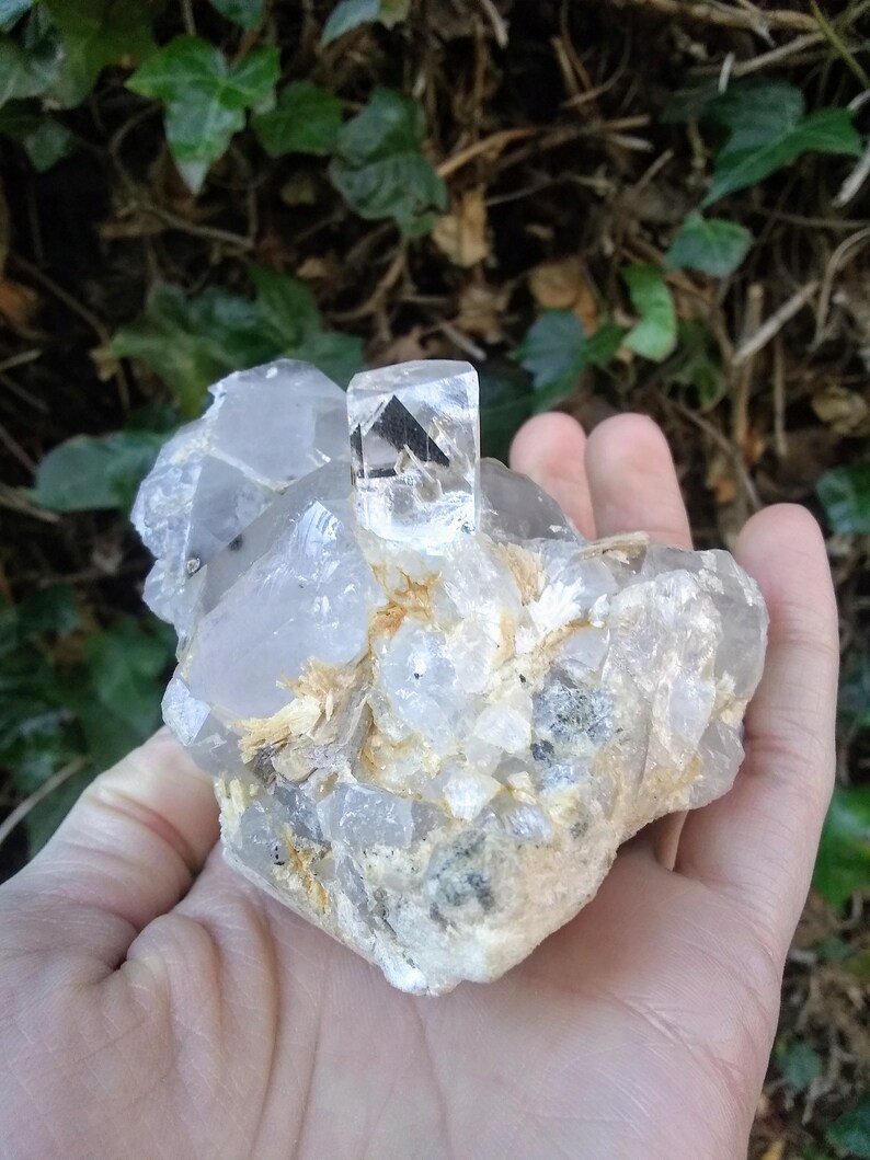 Imperial Topaz on Quartz and Lepidolite | Etsy