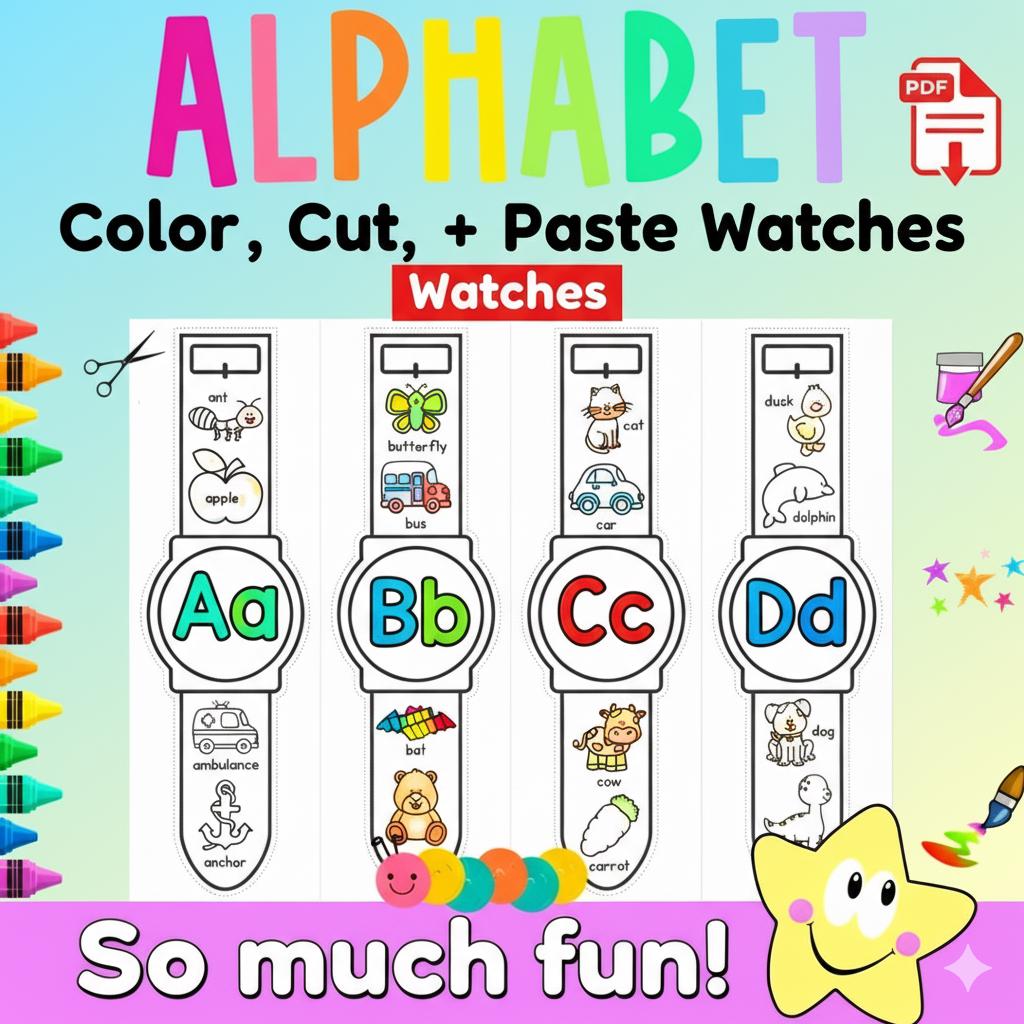 Alphabet Activities Watches | Alphabet Letter Recognition,bracelets and ...
