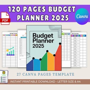 2025 Monthly Budget Planner Printable, Expense Tracker PDF, Savings ...