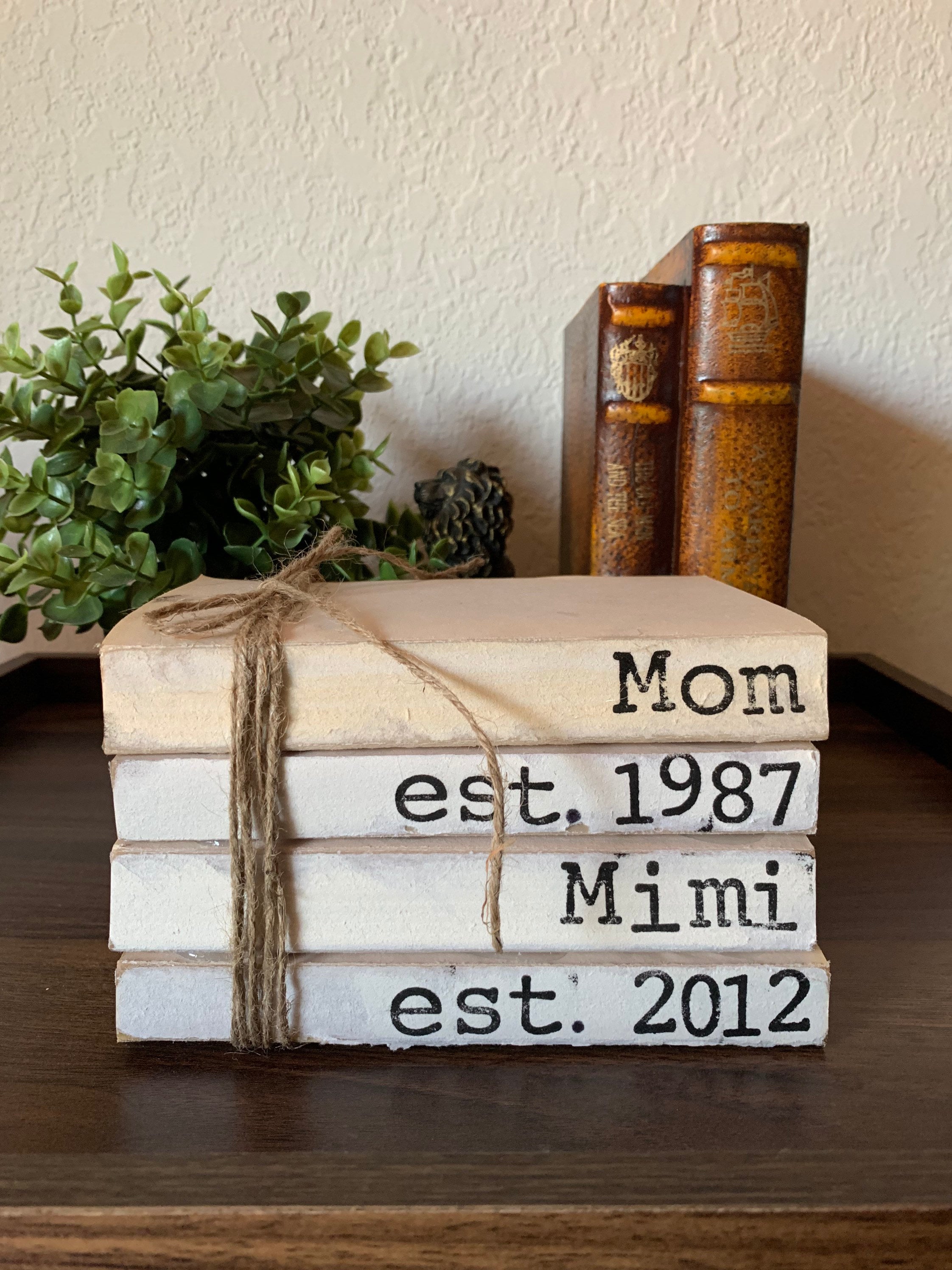 Mom and Mimi Book Stackdecorative Books Neutral Farmhouse - Etsy