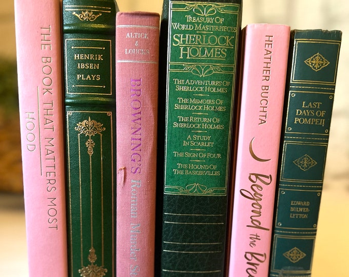 Decorative Vintage Books| Green and Pink Vintage Books for Decorating ...