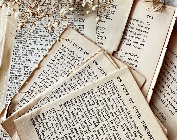 80 Small Vintage Book Pages for Scrapbooking Ephemeral Free Shipping - Etsy