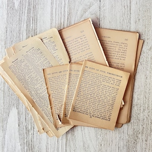 80 Small Vintage Book Pages for Scrapbooking Ephemeral | Free Shipping ...