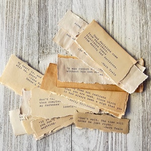 30+ Typed Quotes on Vintage Paper| Vintage Pages for Scrapbooking ...