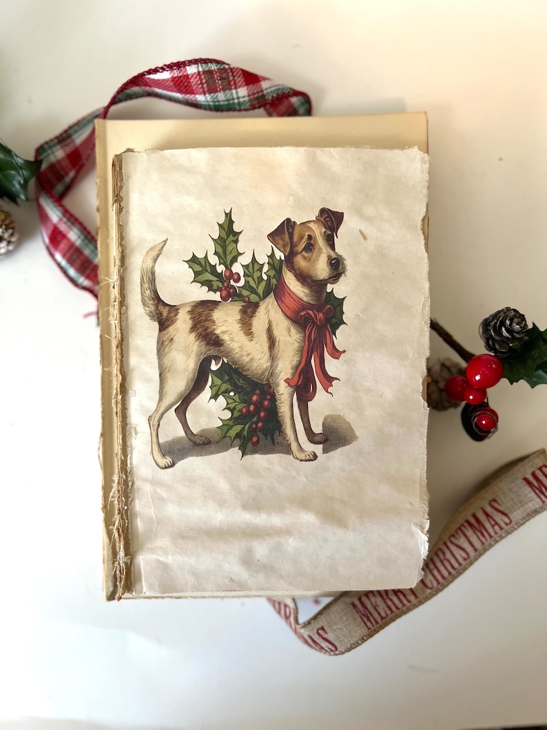 Christmas Puppy Vintage Book Set | Rustic Farmhouse Decor, Books for ...