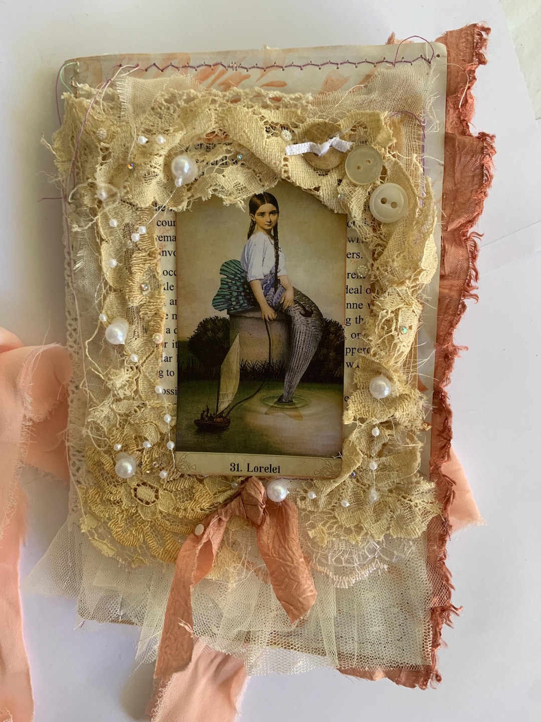 Handmade Journal, Lovely Lace and Vintage Doilies Adorn This Beautiful ...