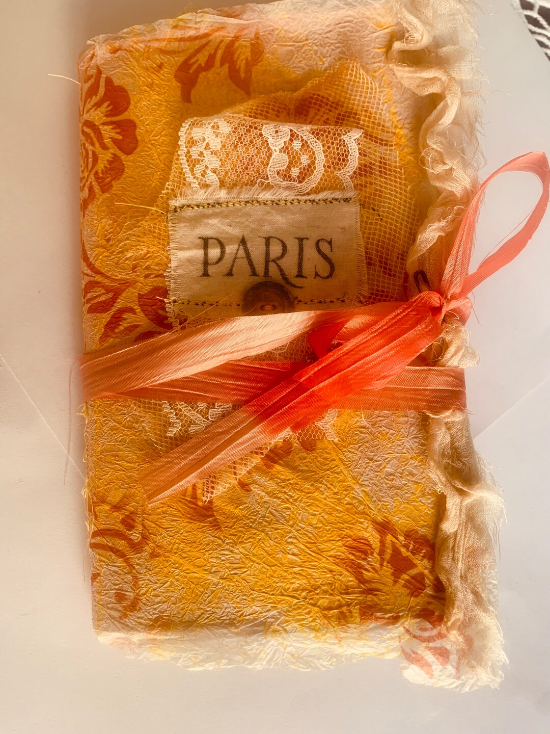 Handmade Journal, Shabby Chic , Momagami Paper Cover, 1940s Style ...