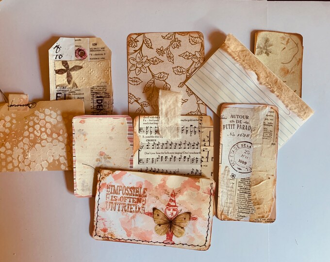 Whimsical Ephemera Envelope Holder, With Various Ephemera Cards Inside ...