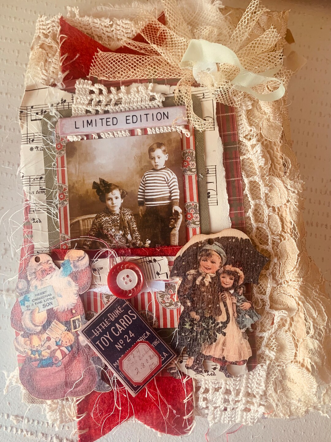 Christmas Journal, Victorian Style Journal, Embellished Journal ...