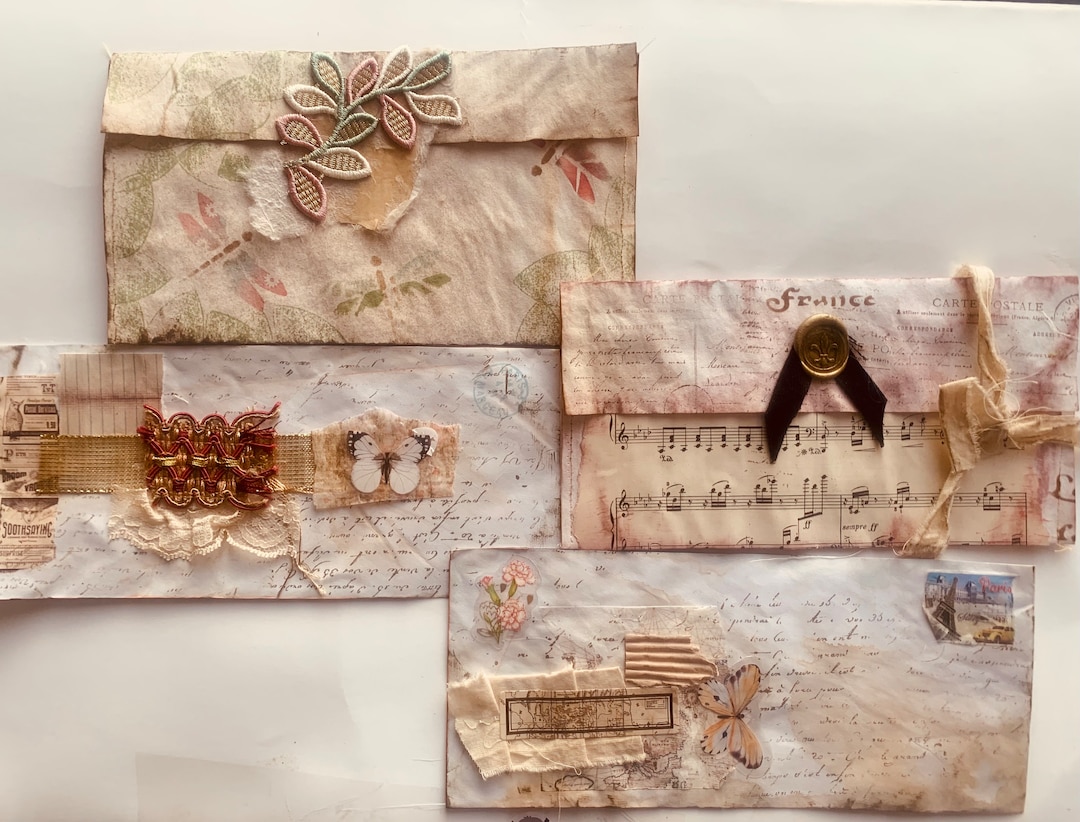 Letters Found in Attic,distressed Vintage Envelopes, Fancy, Upcycled ...