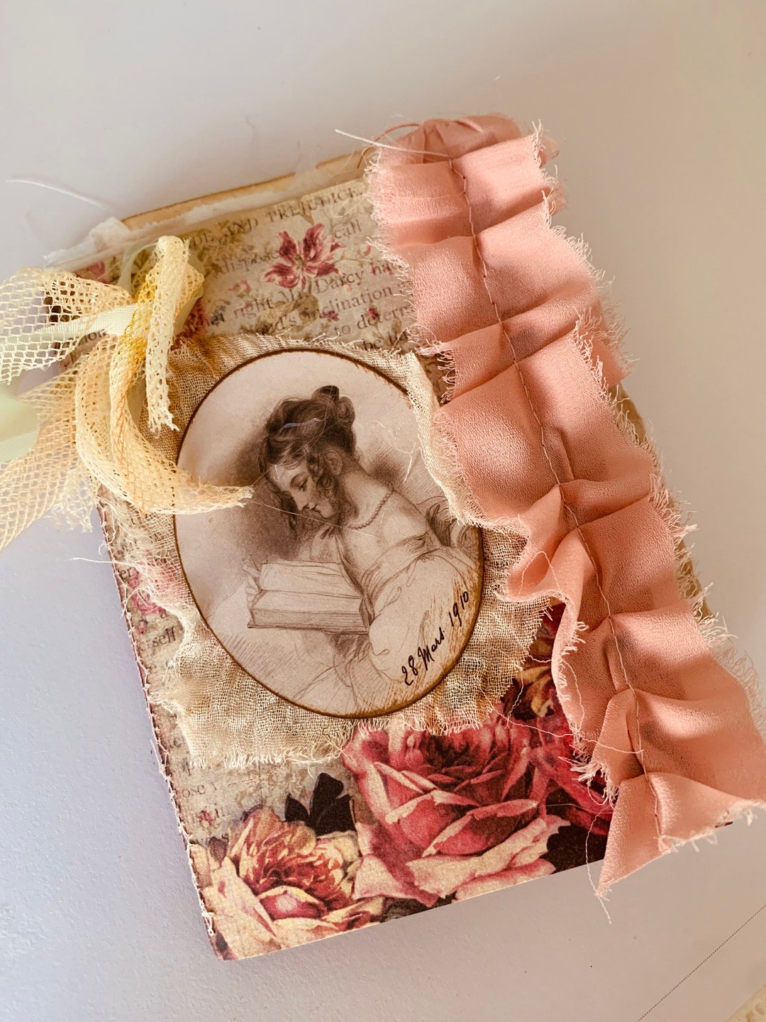 Jane Austen, Emma,mini Journal, Shabby Vintage, Lace, Style Coffee Dyed ...