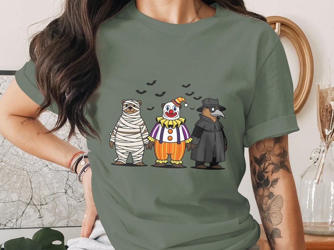 Halloween Bear Mummy Clown PNG, Plague Doctor Clipart, Funny Animal Art ...