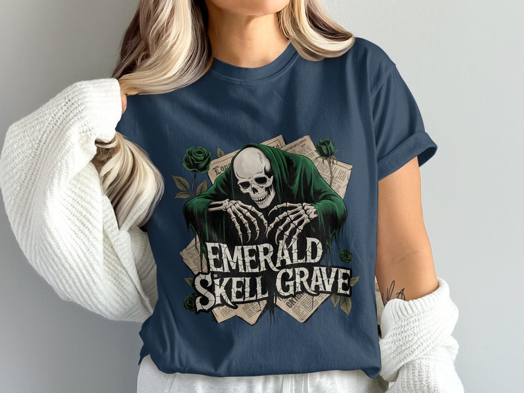 Emerald Skell Grave PNG, Gothic Skull Clipart, Grim Reaper Sublimation ...