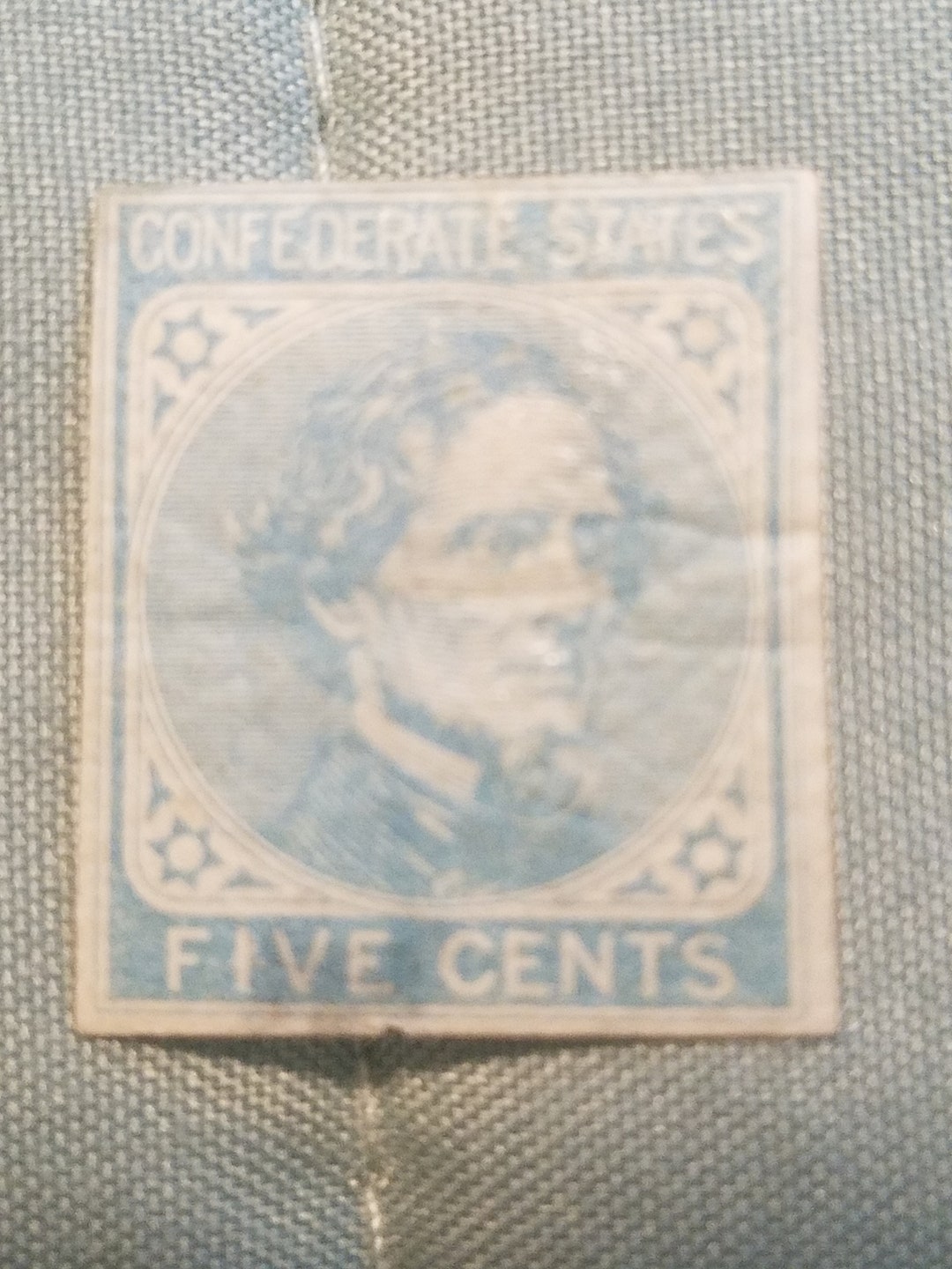 1862 Jefferson Davis 5 Cent Stamp - Etsy