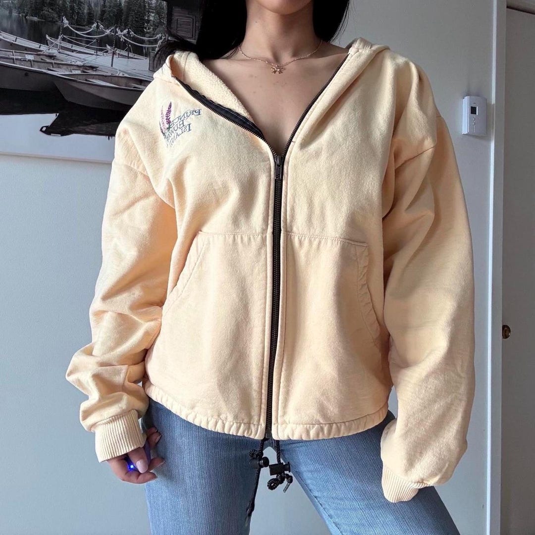 Kidcore 90s Pastel Yellow Oversized Zip up Sweater Shacket - Etsy