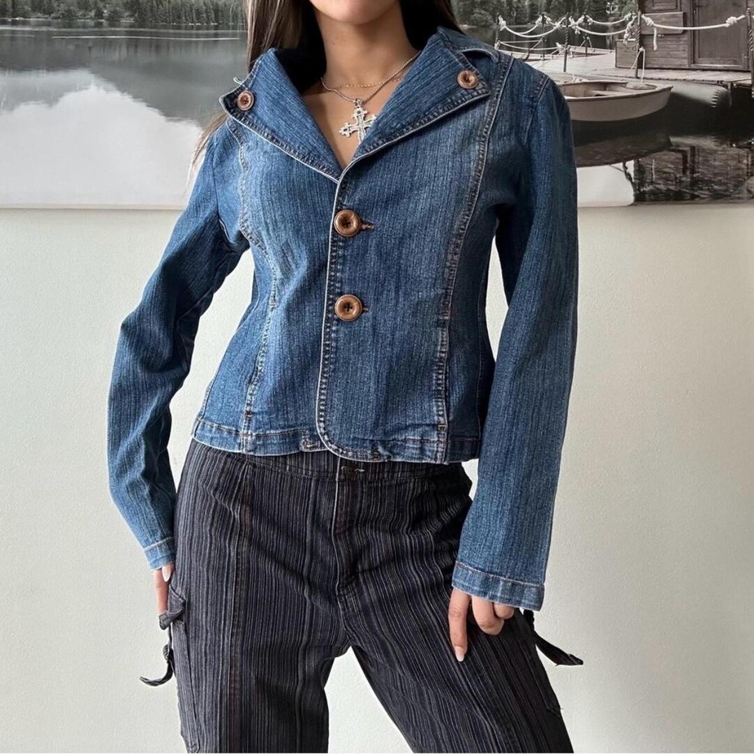 Y2k 2000s Perfect Wash Flirty Denim Jacket - Etsy