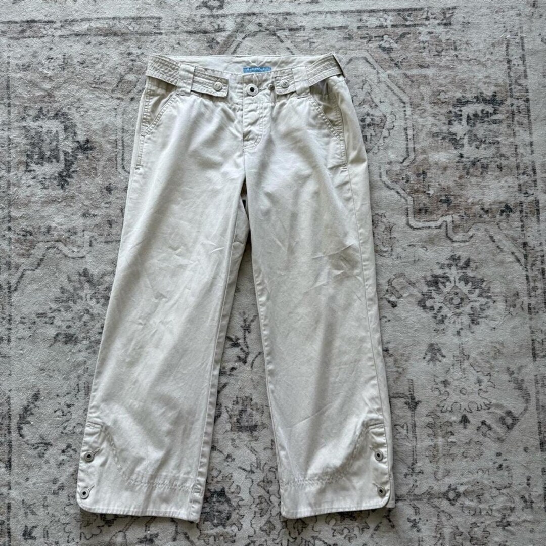 Y2k Beige Sporty Blokecore Cargo Mid Rise Straight Leg Streetwear ...