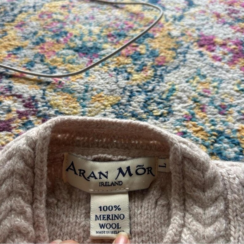 Vintage ARAN MOR 100% Merino Wool Chunky Knit Turtle Neck Sweater - Etsy