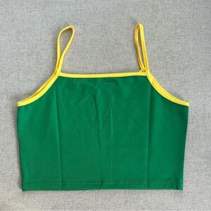 Green and Yellow Brazil Top Y2k Sporty Brazil Stretchy Crop Top - Etsy
